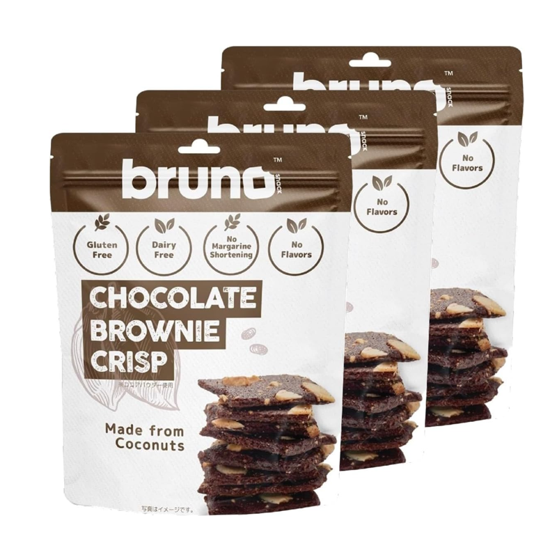 Bruno Crispy Brownie Coconut Cocoa Crunch 60g × 3 | Gluten-Free – WowNippon